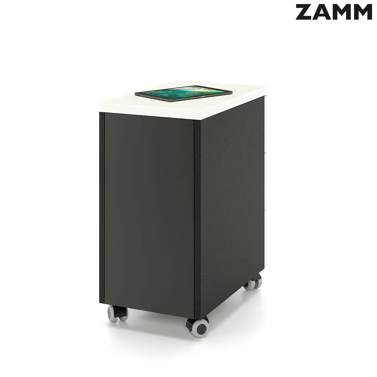 Тумба мобильная узкая ZAMM 3 ящика с центральным замком